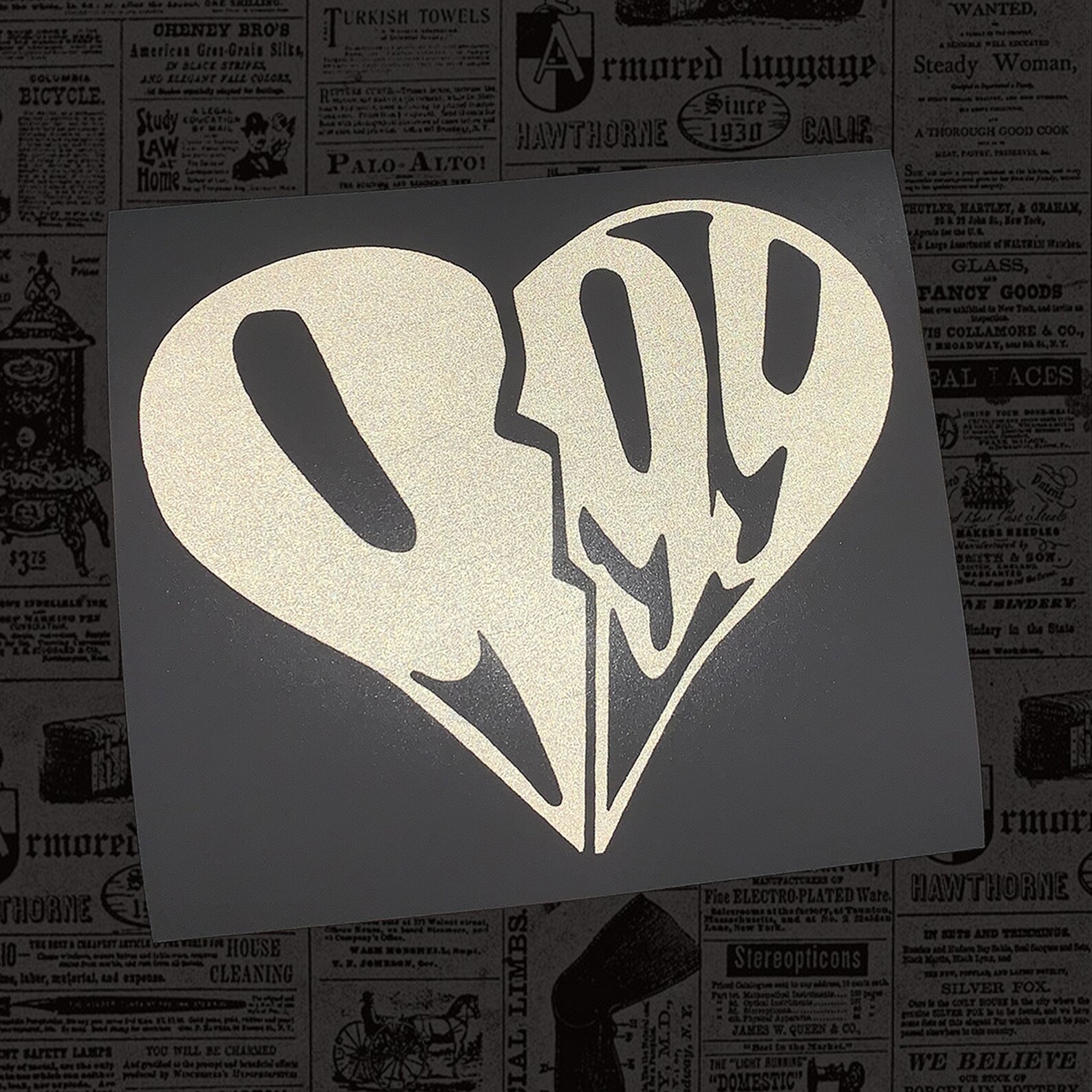 REFLECTIVE 999 Broken Heart Sticker Vinyl Decal Sticker | Etsy