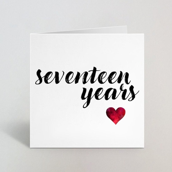 17 Years Wedding Anniversary Card - Etsy UK