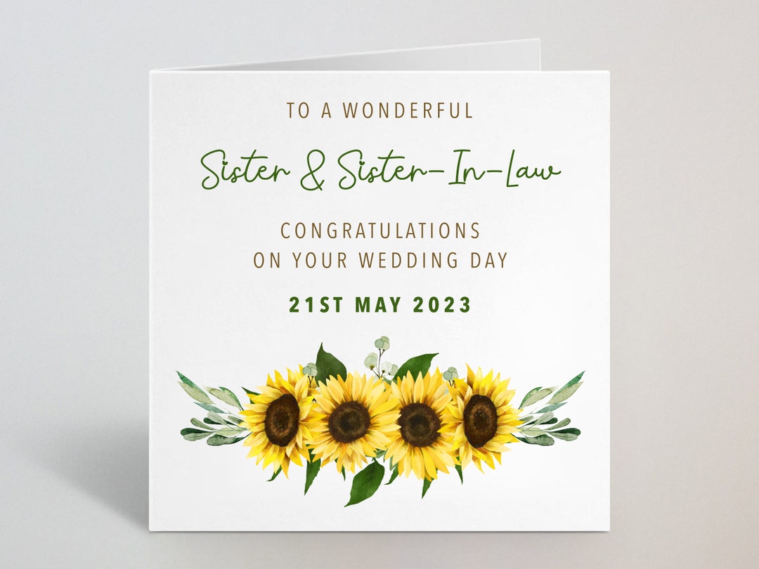 Personalised Sunflowers Congratulations on Your Wedding Day - Sunflower ...