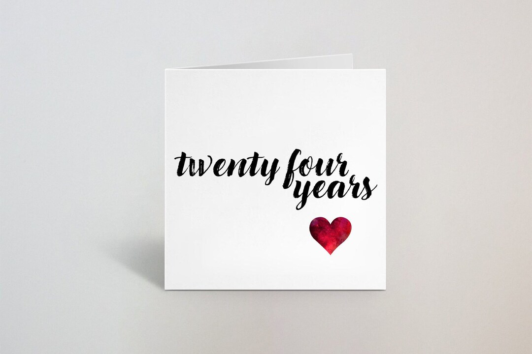 Twenty Four Years 24th Wedding Anniversary Calligraphy Cursive Sketch ...