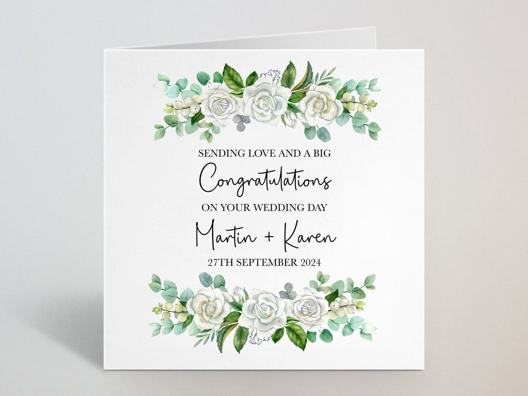 Personalised Love and A Big Congratulations on Your Wedding Day ...