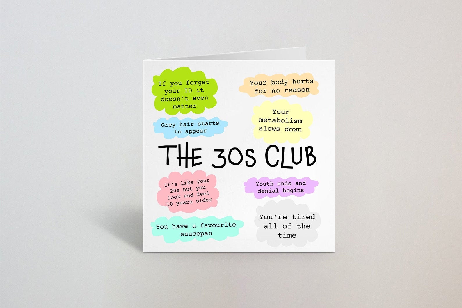 Funny The 30s Club Birthday Card for Him Her Joke 30th | Etsy