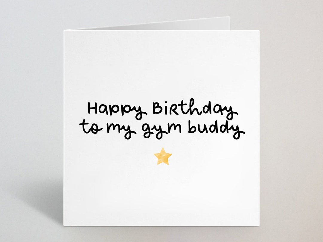 Happy Birthday to My Gym Buddy Greeting Card - Funny Bday Birthday ...