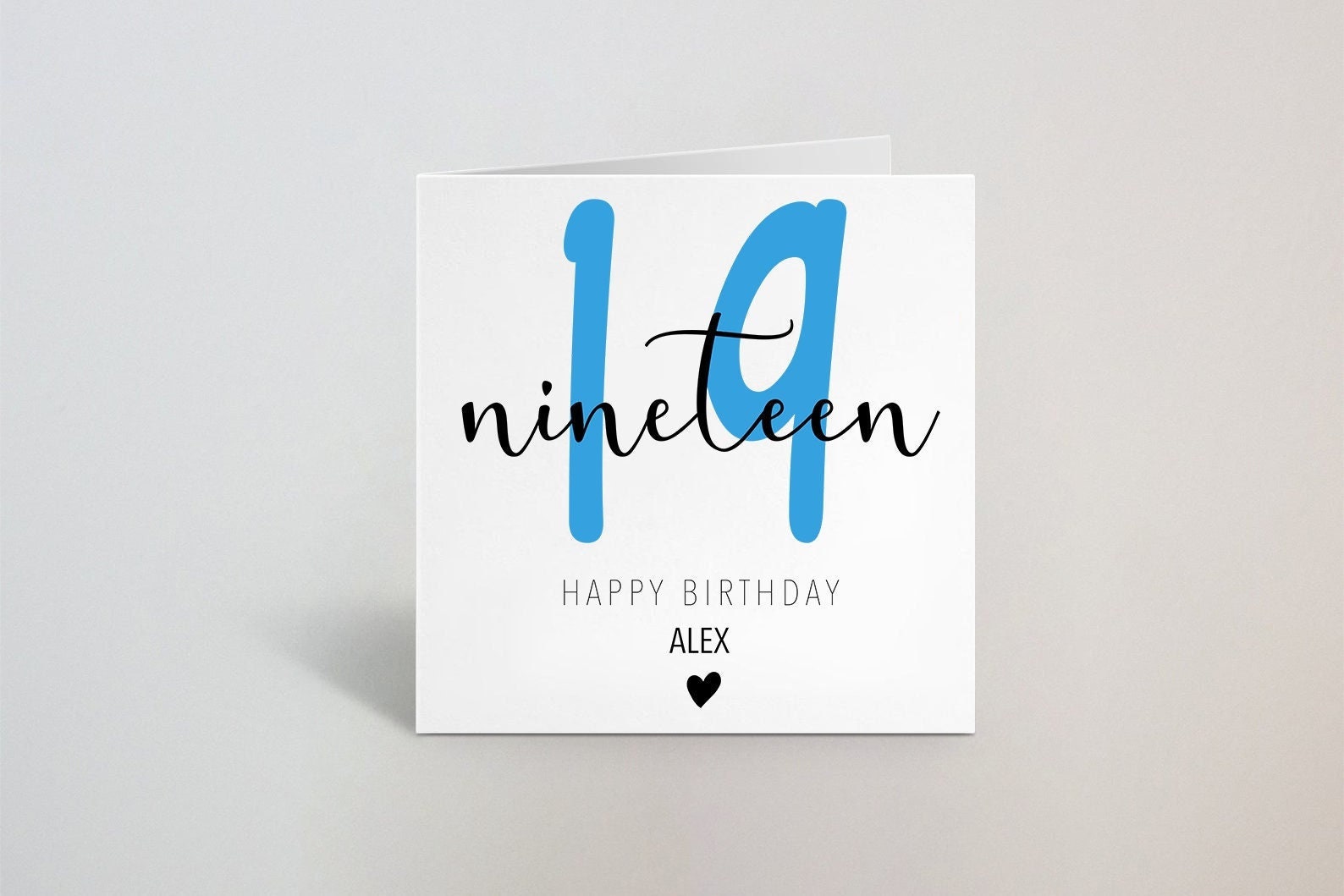 Nineteen Years 19th Birthday Calligraphy Cursive Sketch Blue - Etsy UK