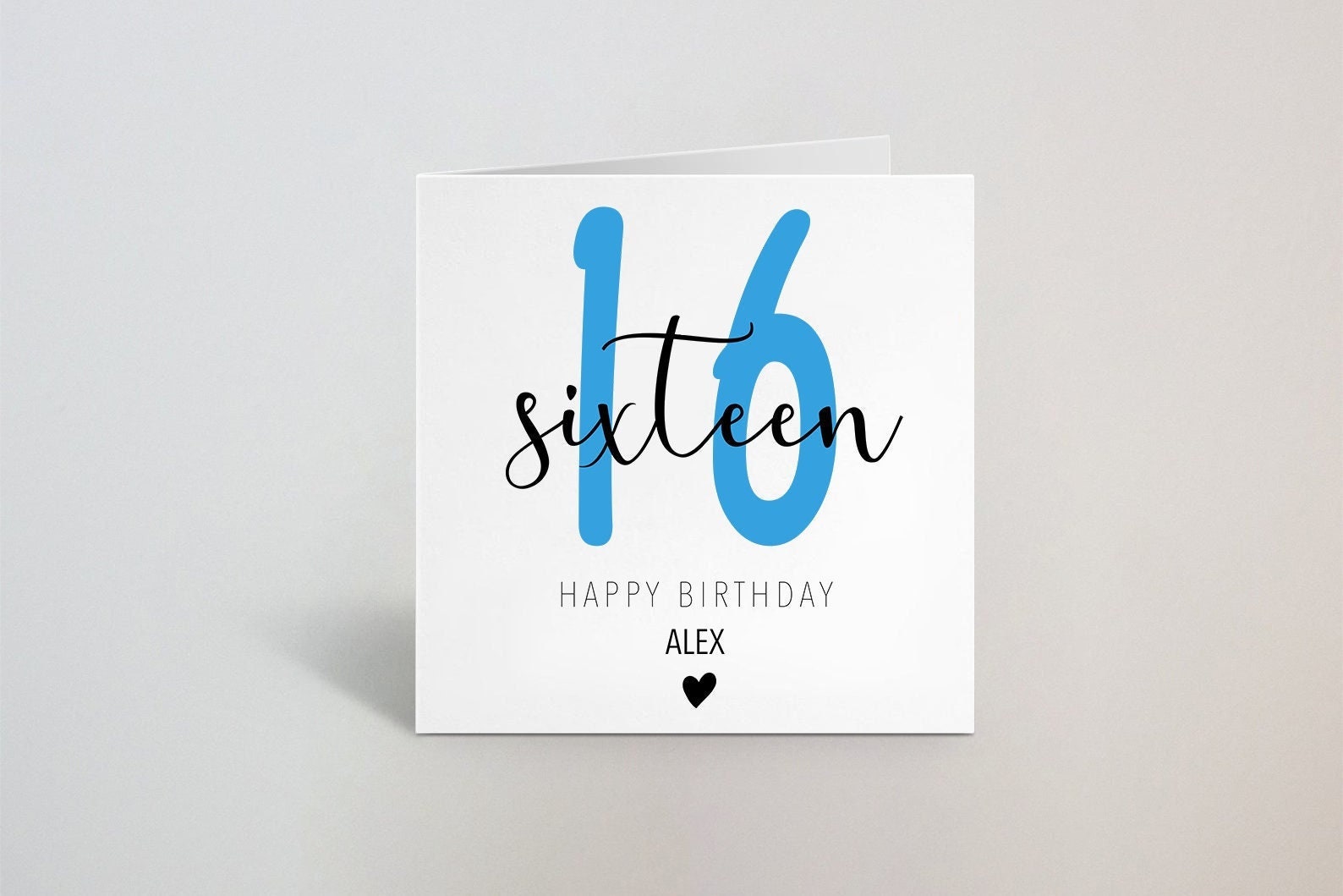 Sixteen Years 16th Birthday Calligraphy Cursive Sketch Blue - Etsy