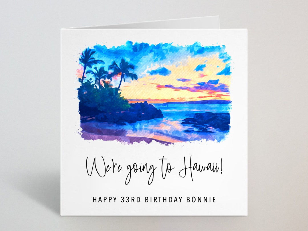 Personalised We're Going to Hawaii Card - Holiday Vacation Trip ...