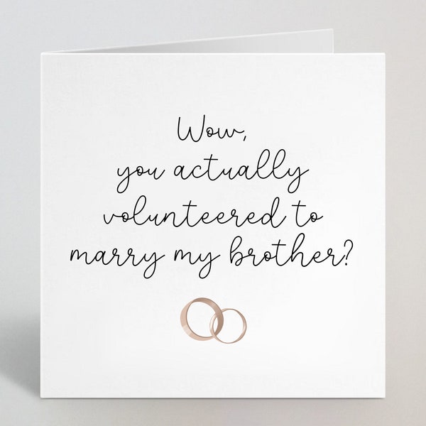 Funny Brother Engagement Card - Etsy