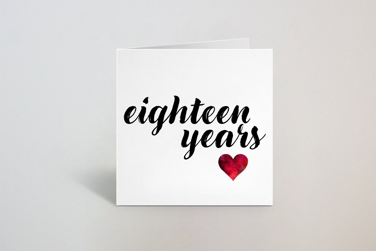 Eighteen Years 18th Wedding Anniversary Calligraphy Cursive - Etsy