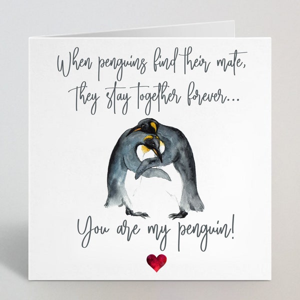 Penguin Card - Etsy