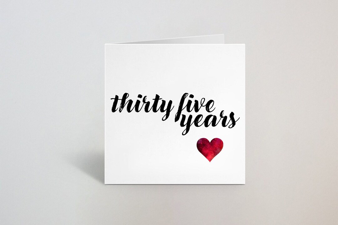 Thirty Five Years 35th Wedding Anniversary Calligraphy Cursive Sketch ...