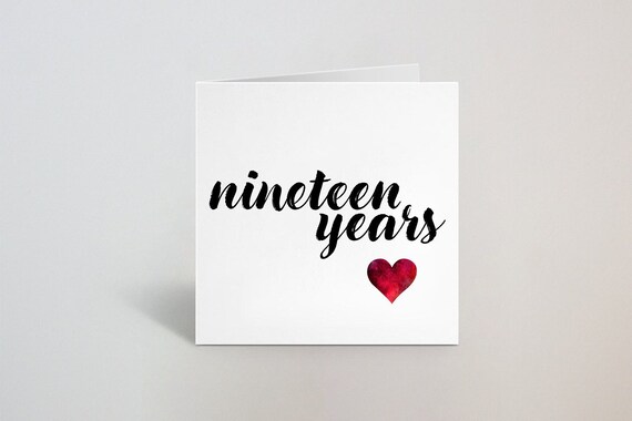 Nineteen Years 19th Wedding Anniversary Calligraphy Cursive - Etsy