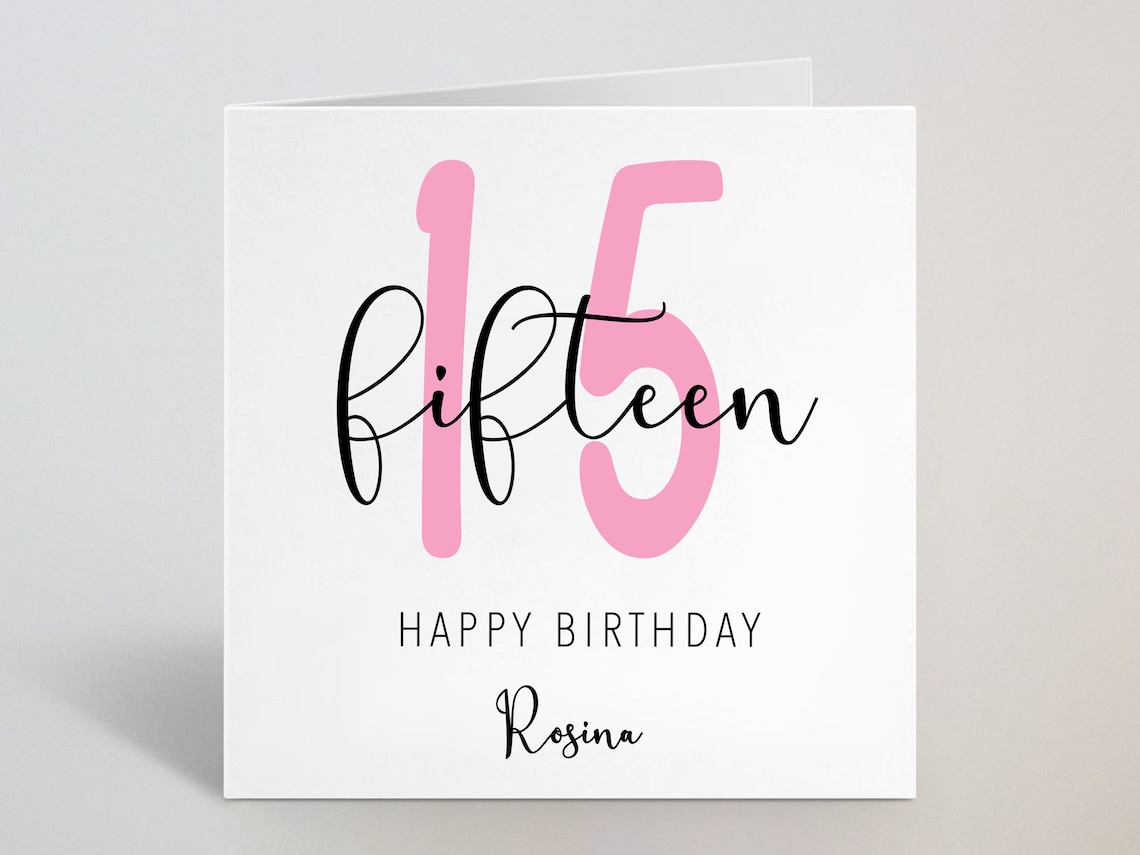 Fifteen Years 15th Birthday Calligraphy Cursive Sketch Pink - Etsy UK
