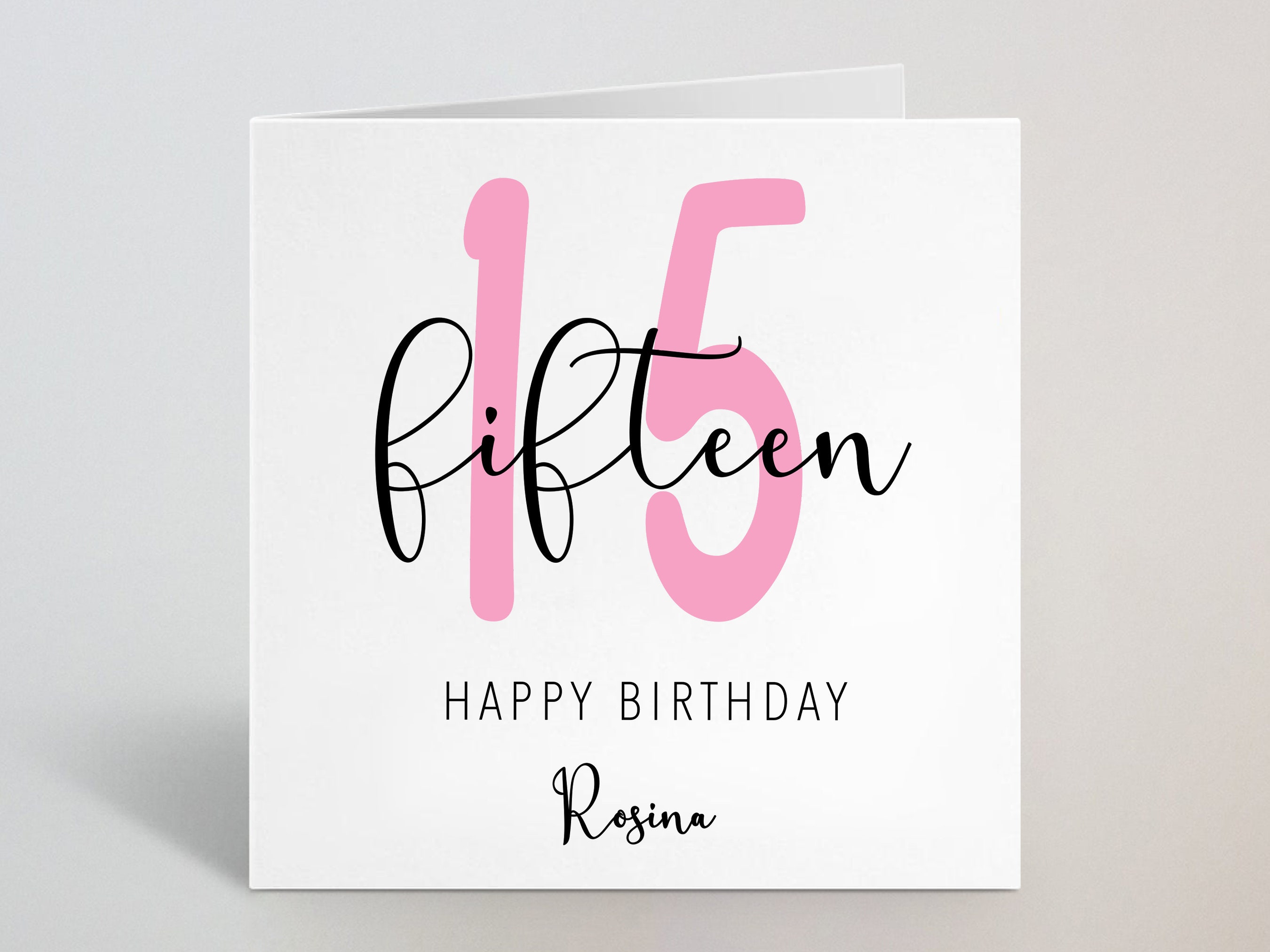 Fifteen Years 15th Birthday Calligraphy Cursive Sketch Pink - Etsy UK