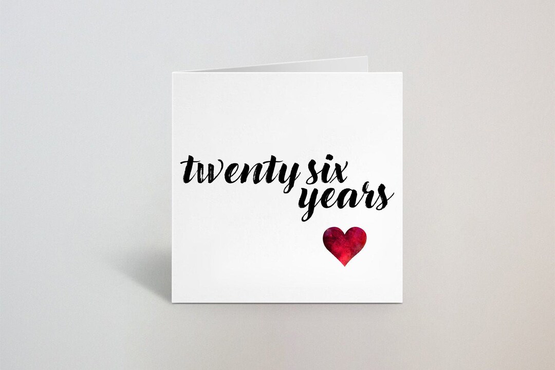 Twenty Six Years 26th Wedding Anniversary Calligraphy Cursive Sketch ...