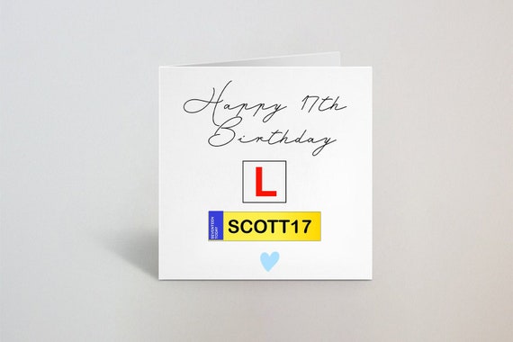 Personalised Name 17th Birthday Number Plate Learner Driver - Etsy UK