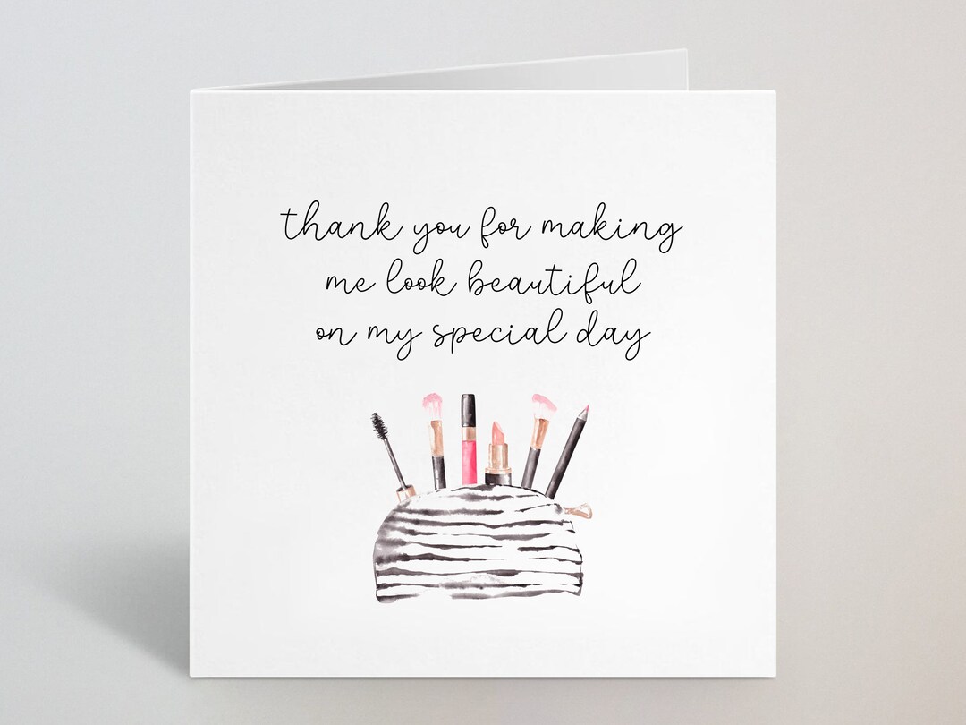 Thank You for Making Me Look Beautiful on My Special Day Card - Thank ...
