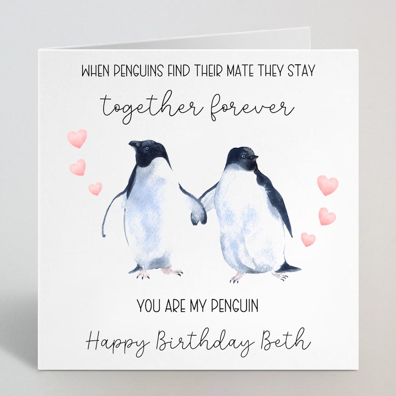 Penguin Birthday Card - Etsy