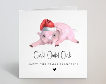 Personalised Name and Age Oink Pig Birthday Card 18th 21st - Etsy