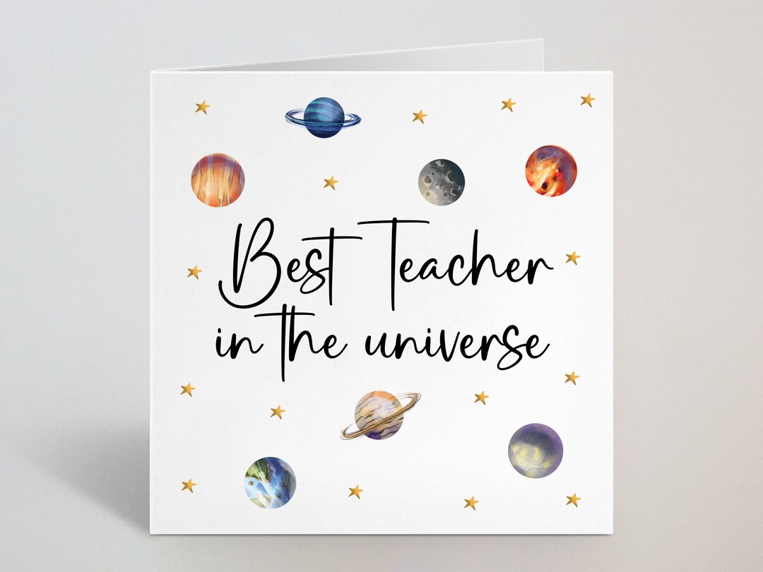 Best Teacher in the Universe Thank You Card for Teacher - Space ...