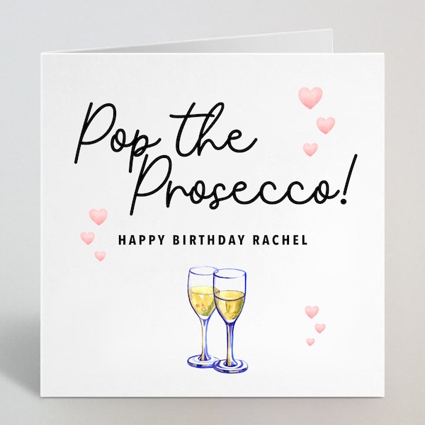Prosecco Friend Birthday Card - Etsy