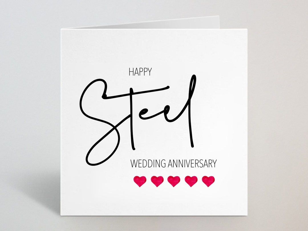 Happy Steel Wedding Anniversary - 11th Eleven Years Married Card for ...