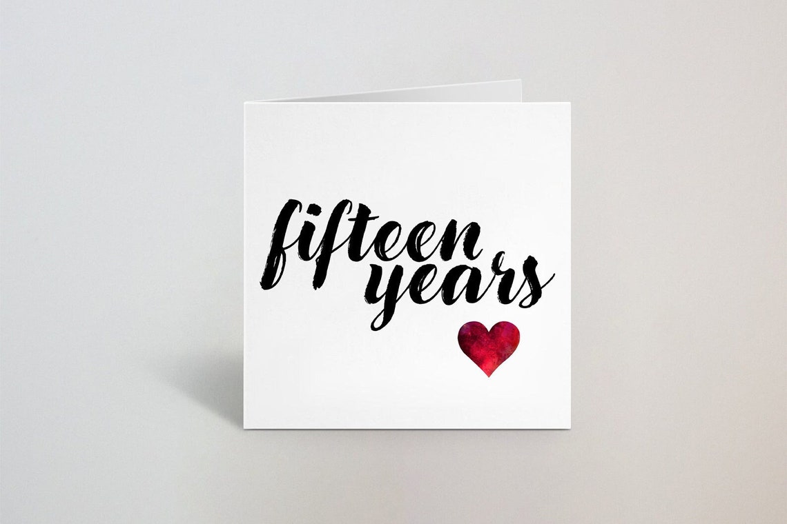 Fifteen Years 15th Wedding Anniversary Calligraphy Cursive | Etsy