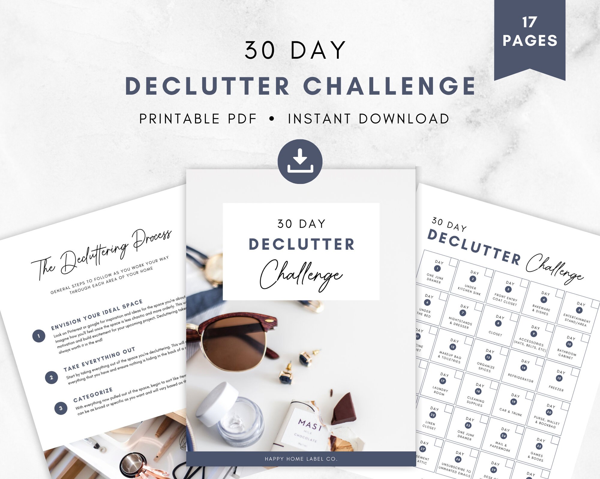 30 Day Declutter Challenge DIGITAL DOWNLOAD Printable PDF - Etsy