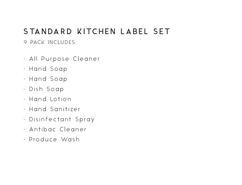 Kitchen Labels | Cleaning Labels | Hand Soap Labels | Dish Soap Labels ...