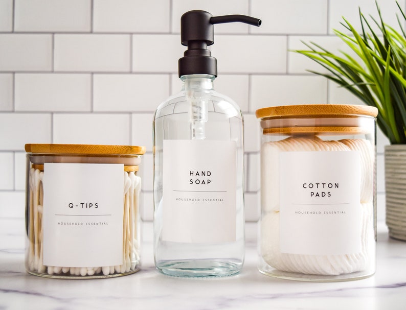 Bathroom Labels Label Set Waterproof Custom Labels - Etsy