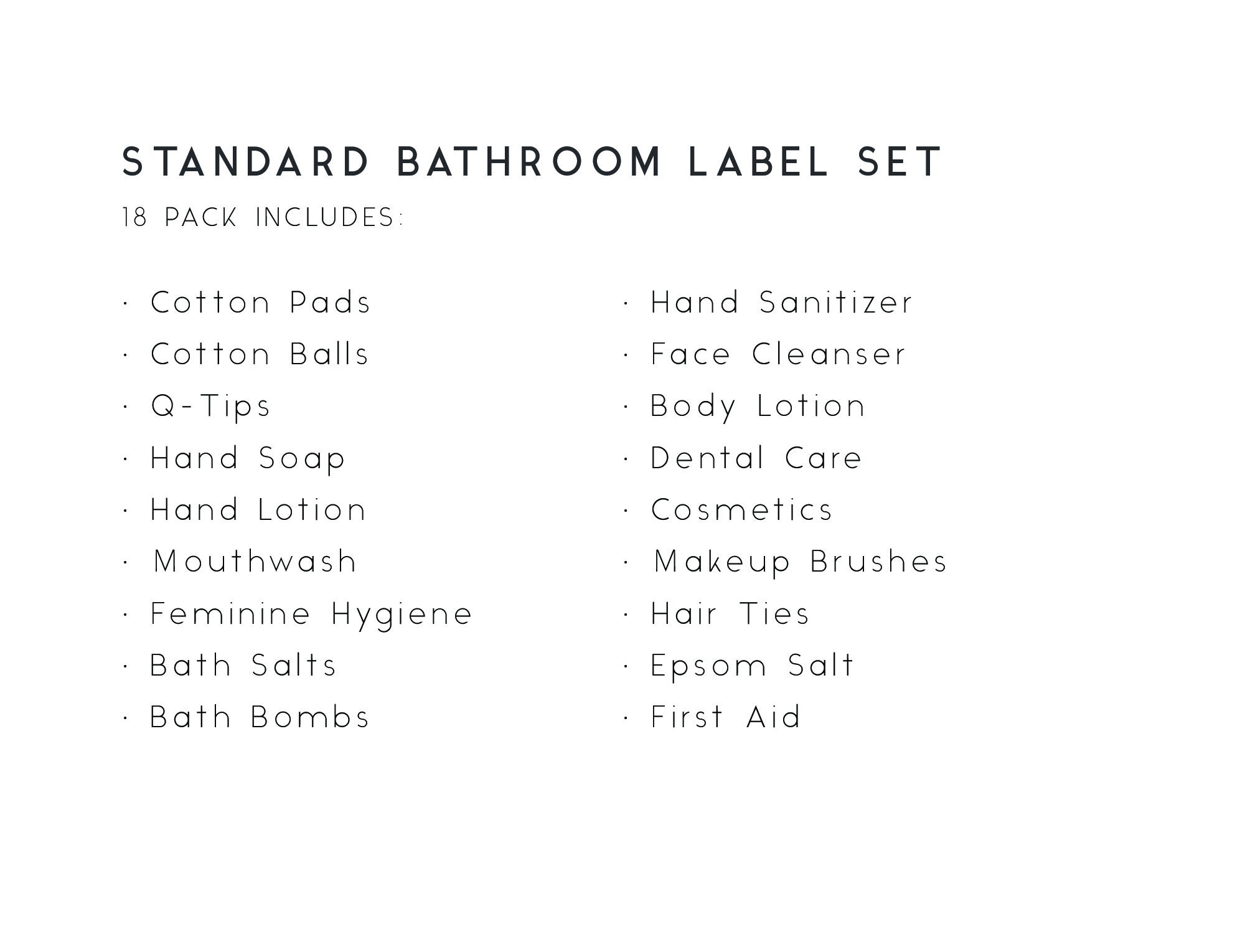 Bathroom Labels Label Set Waterproof Custom Labels | Etsy