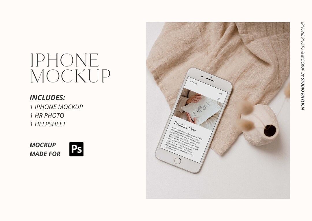 Realistic iPhone Mockup, Web Design (PSD, JPG) - Etsy