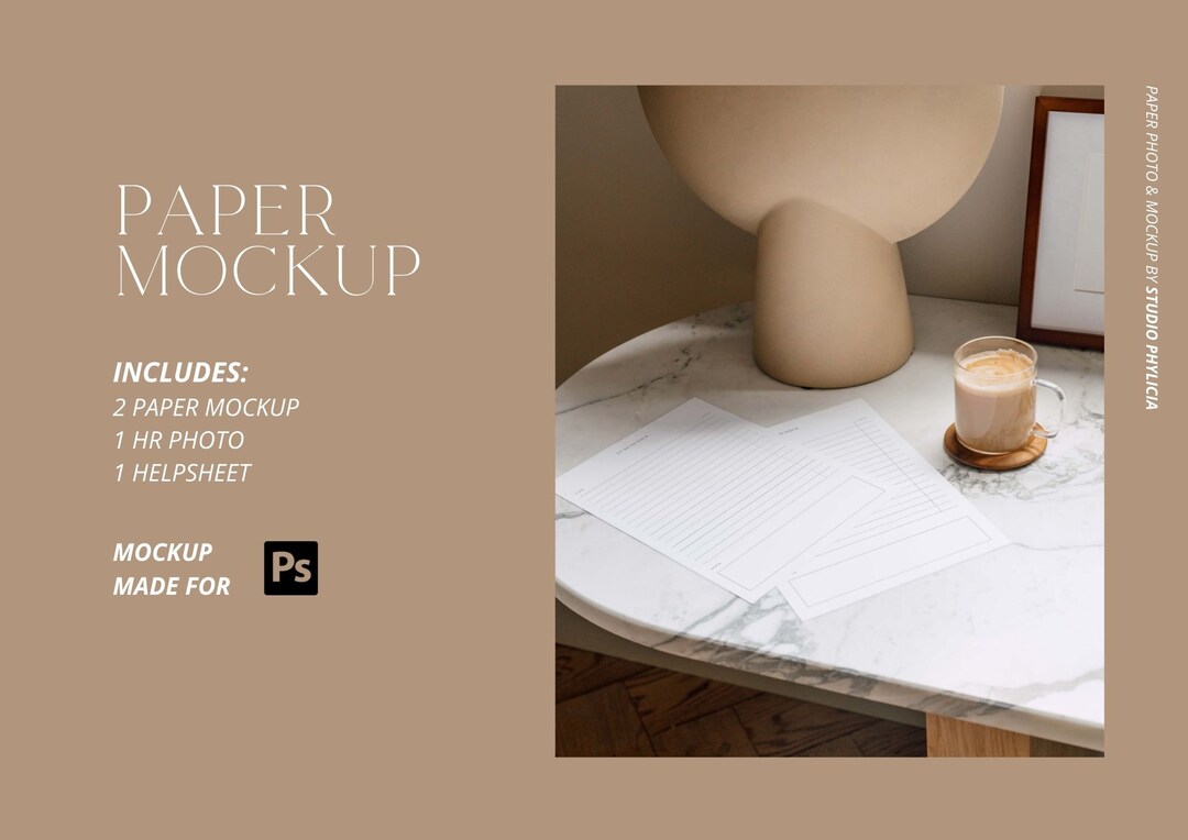 Paper Mockup, Mockups for Designers, Mockups for Artists, Realistic ...