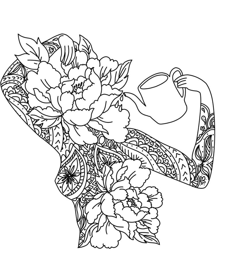 The Body Positive Coloring Page Instant and Printable Download I Adult ...