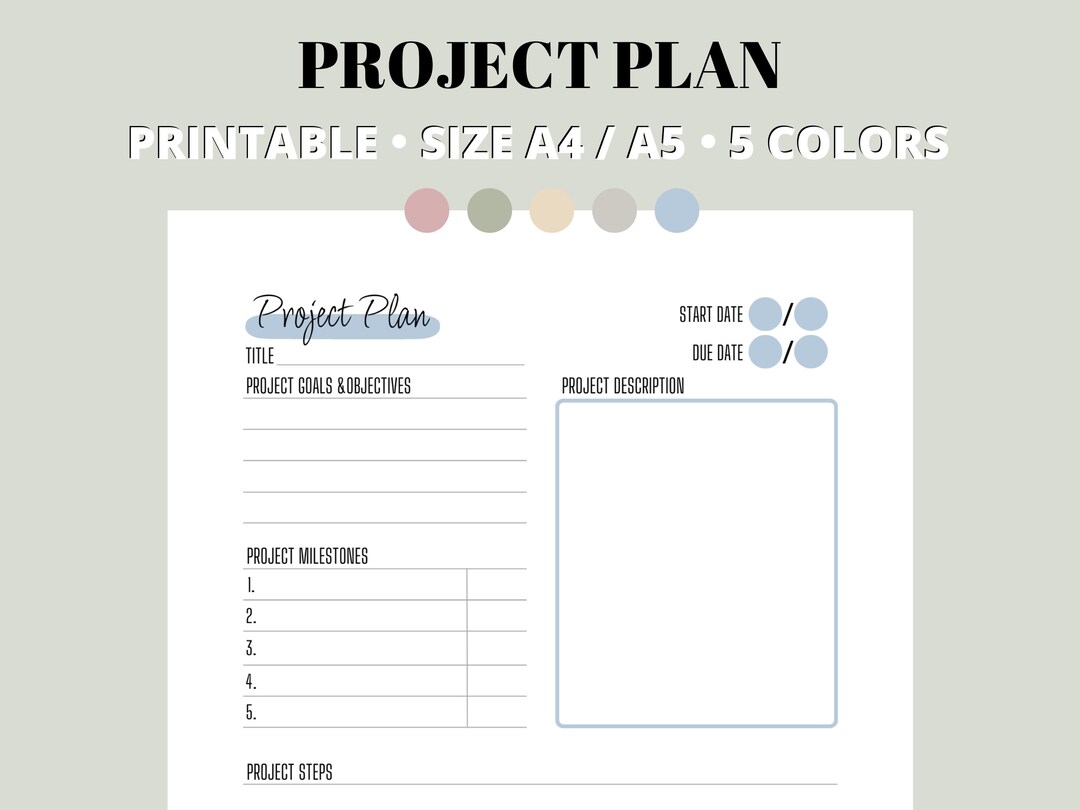 Project Planner Printable PDF, Task Tracker, Planner Inserts, Task List ...