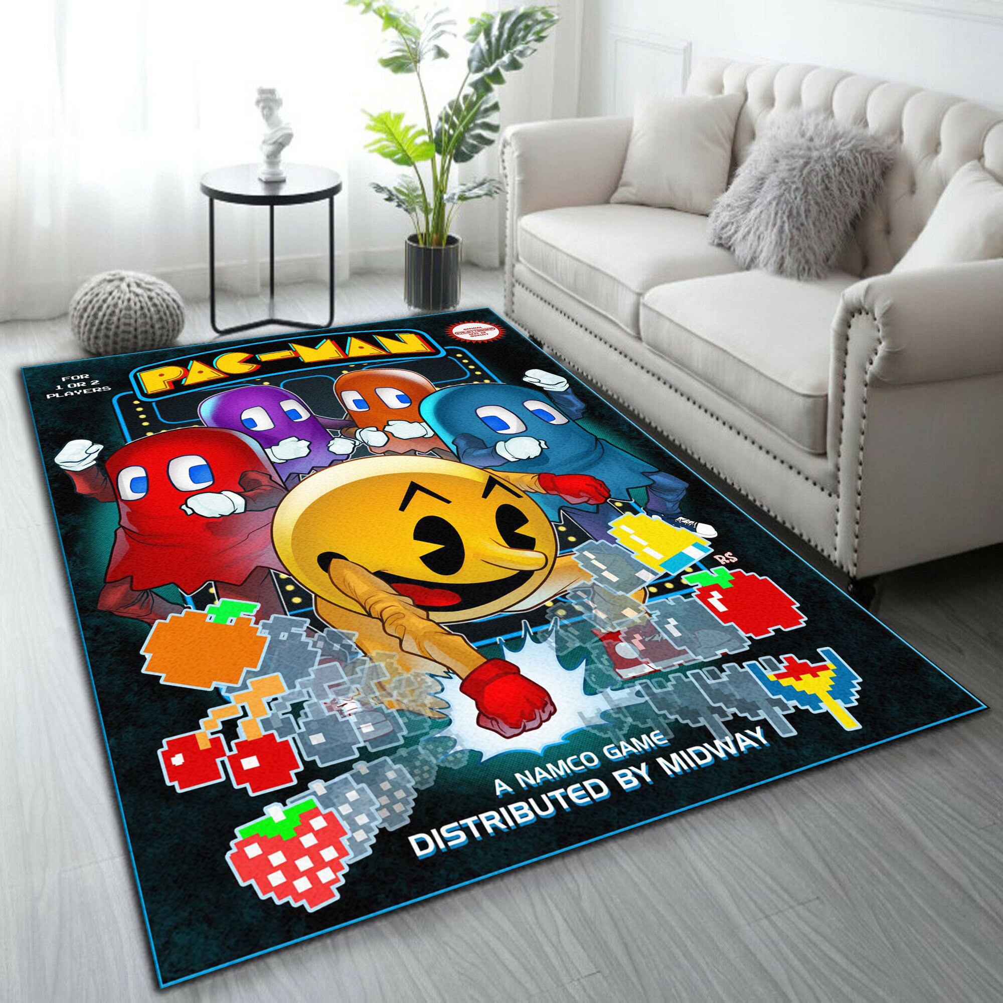 Arcade Video game Pac Man Rug Games Room Carpet Decor | Etsy