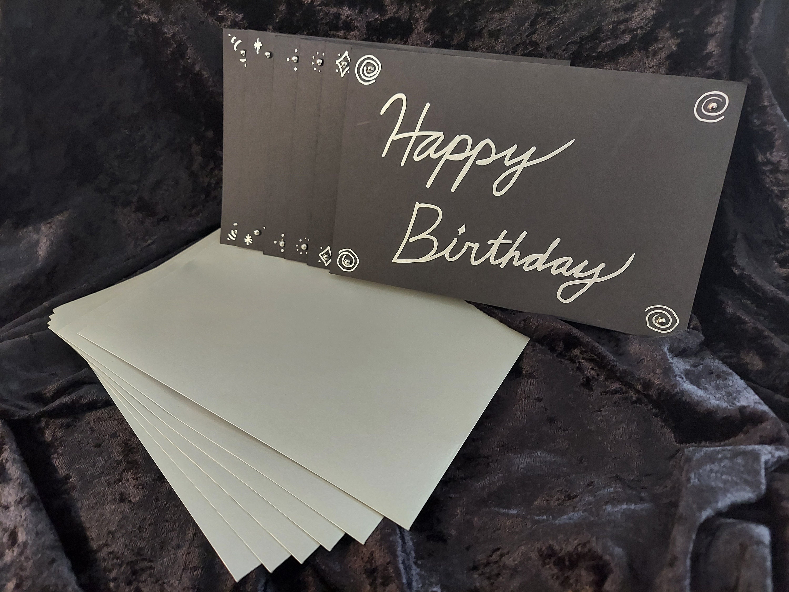 Handmade Black and Silver Greeting Card - Classic Variety Pack W ...