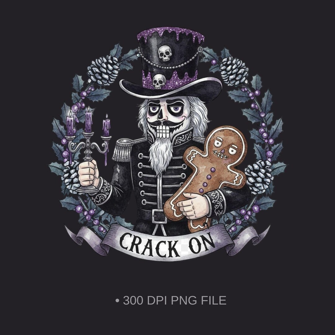 Gothic Nutcracker PNG, Dark Christmas Horror Clipart, Skull Holiday Art ...