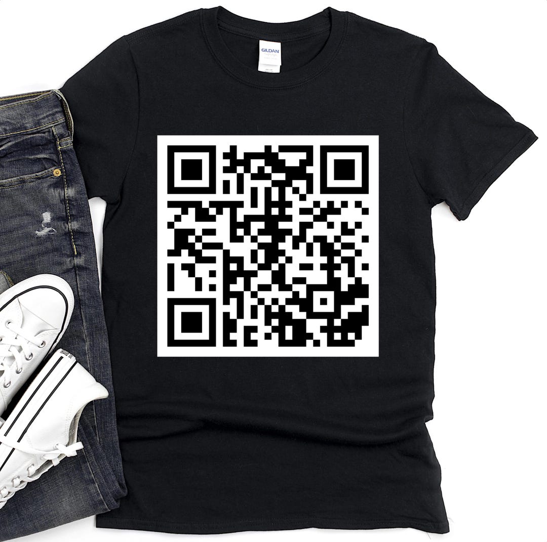 Rick Astley Never Gonna Give You up T-shirt | Rickroll QR Code, Meme ...