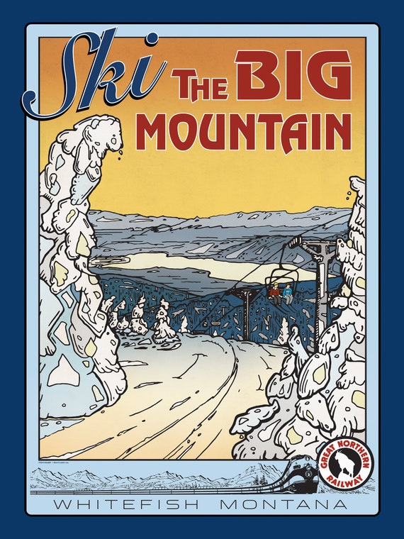 Big Mt. Whitefish Poster - Etsy
