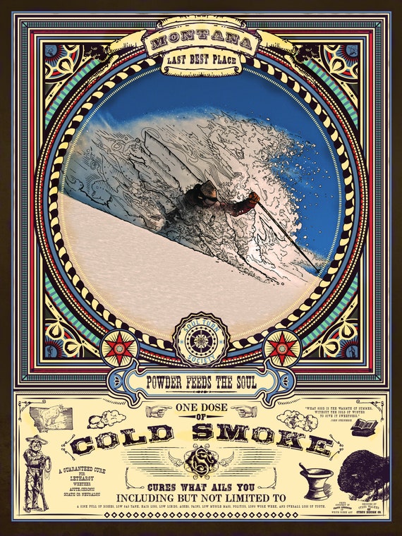 Montana Cold Smoke Poster - Etsy