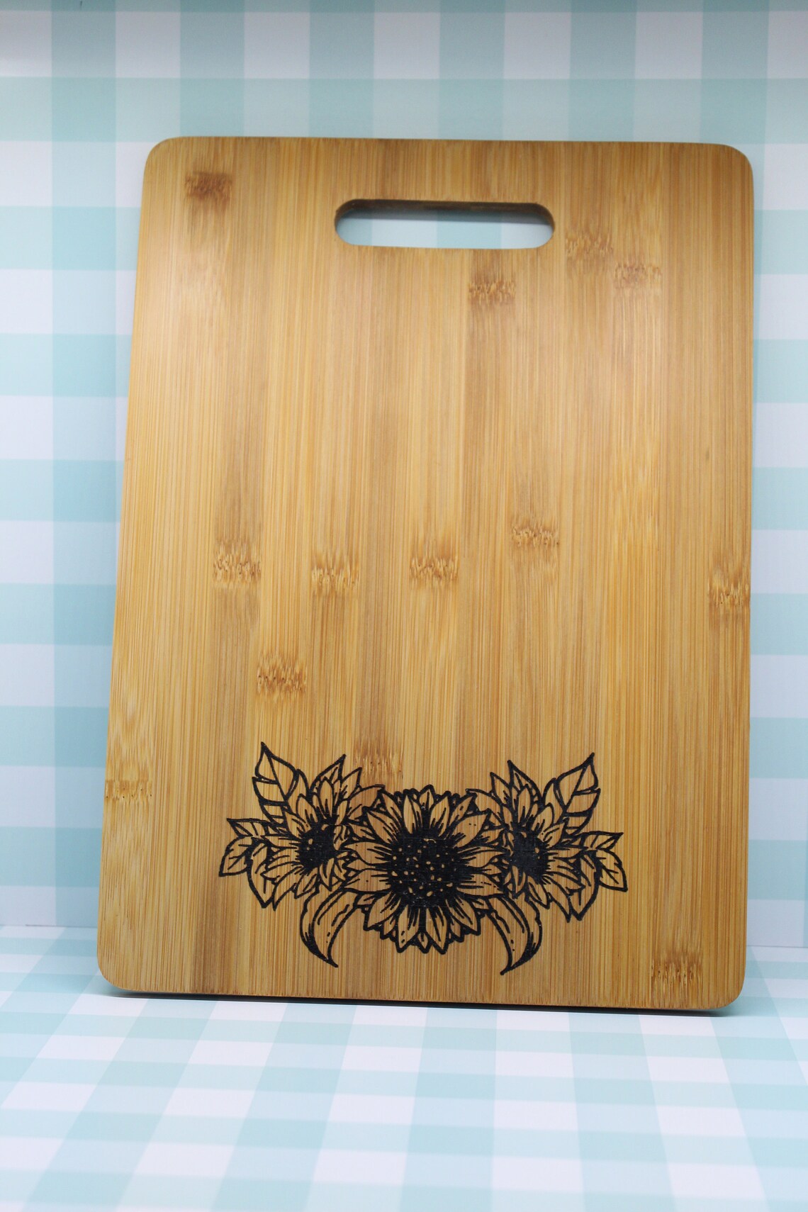 Laser Burned Sunflower Cutting Board With 3 Sunflowers - Etsy
