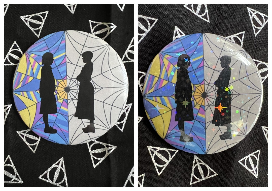 Wednesday and Enid Stained Glass Window Inspired Pin Button Badge (2.25 ...