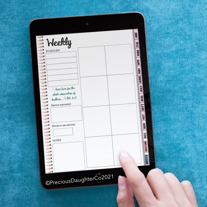 JW DIGITAL Planner JW Meeting Notebook Jw Organizer Best - Etsy