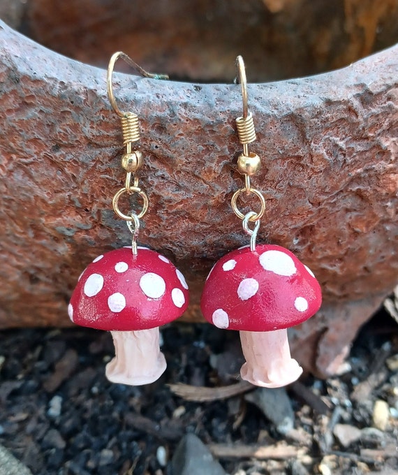Mushroom earrings etsy store