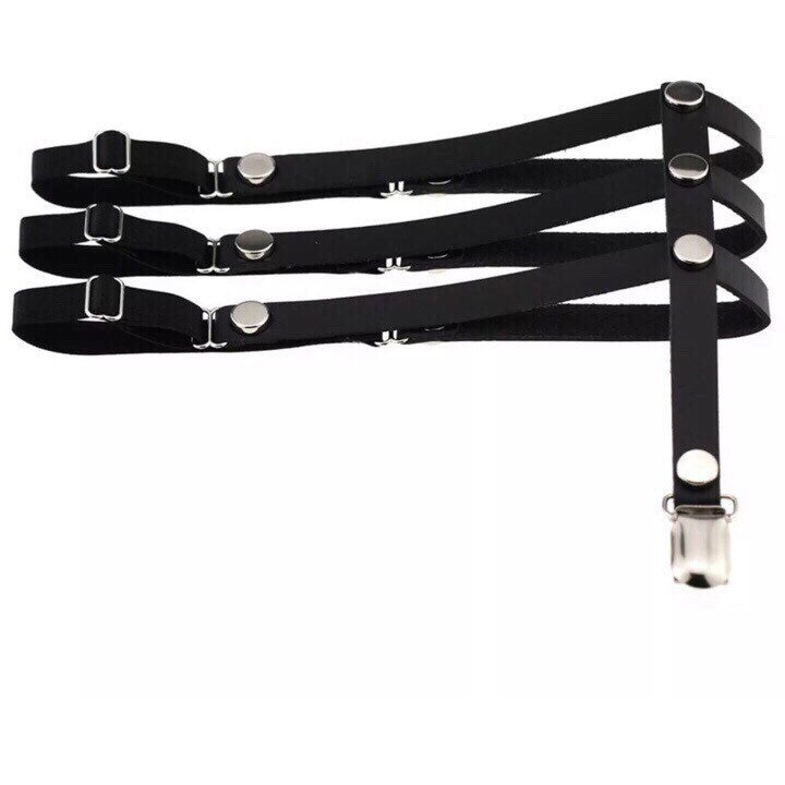 Garter Adjustable Tripple Strap Black Faux Leather Thigh Harness - Etsy