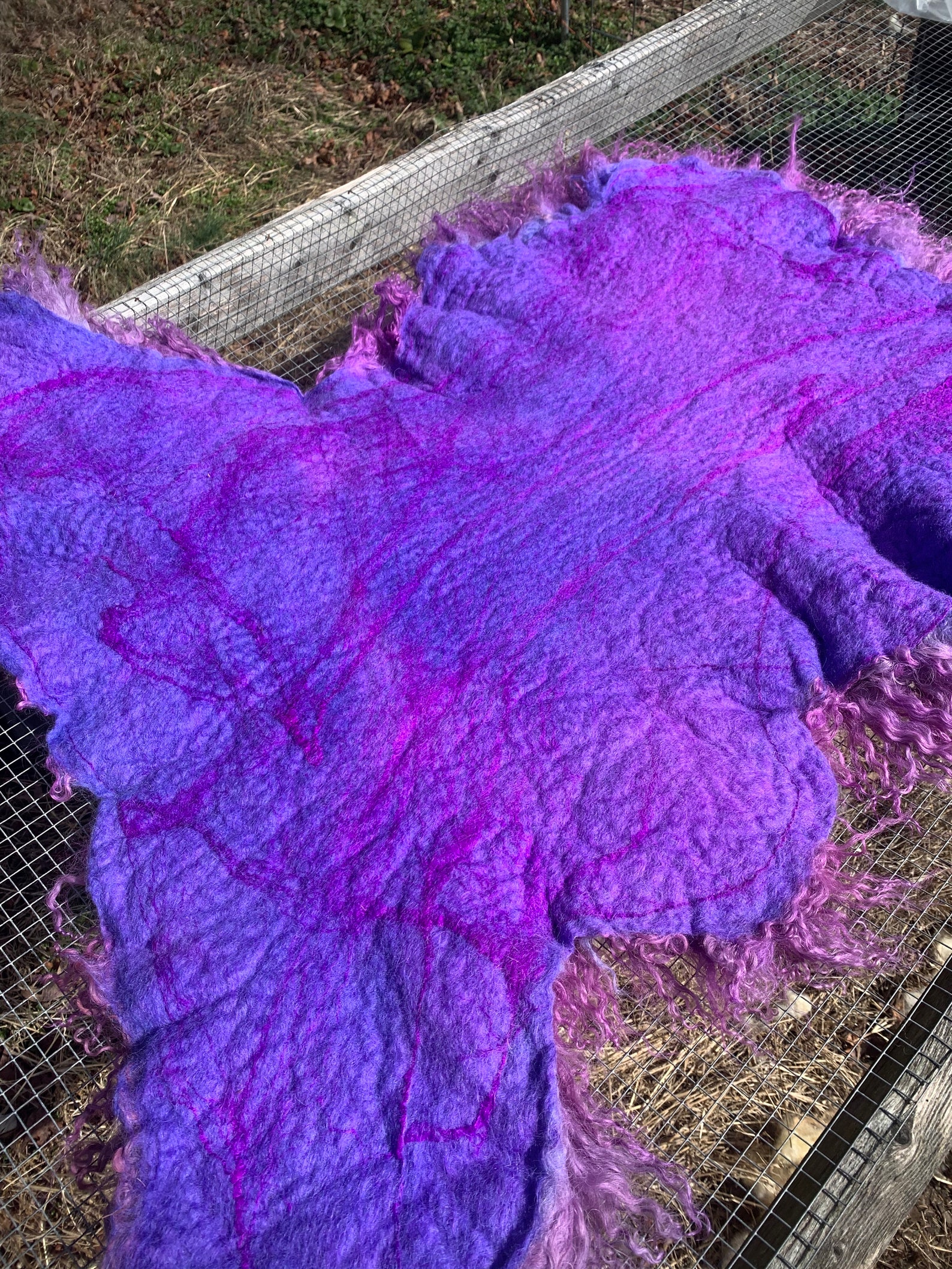 One of a Kind Wet Felted Wool Pelt 100% Lamb Valais Blacknose Wool Rug ...