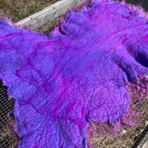 One of a Kind Wet Felted Wool Pelt 100% Lamb Valais Blacknose Wool Rug ...
