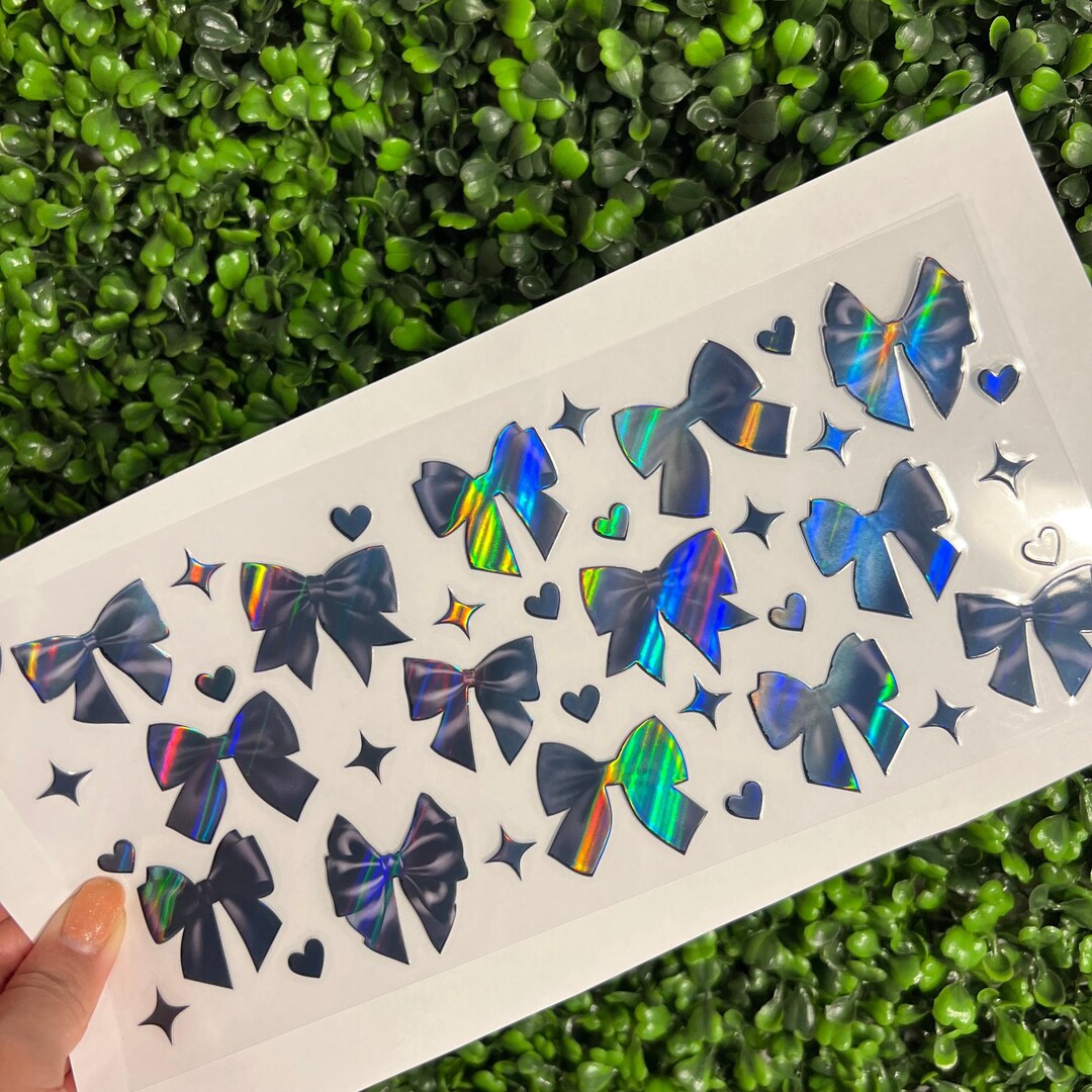 187 Chunky Black Bows Holographic UVDTF WRAPS - Etsy