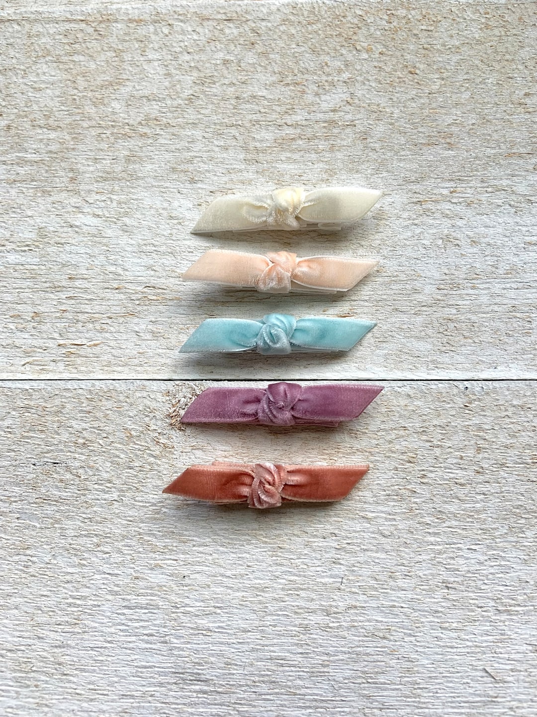 Small Knotted Velvet Barrettes, Baby Barrettes, Toddler Barrettes, Baby ...