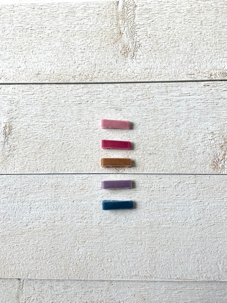 Small Velvet Fully Lined Barrettes Baby Barrettes Toddler - Etsy